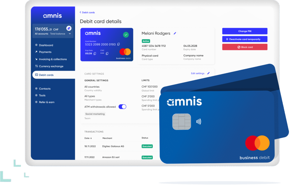 Business debit card | amnis x Mastercard